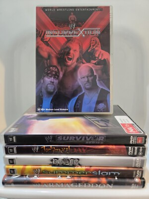 WWE World Wrestling Pay Per View Matches 2002 X 6 DVDs Attitude Era ...
