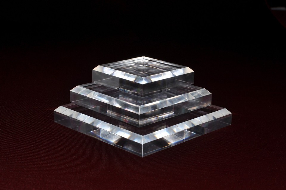 Clear Acrylic Square Beveled Display Base, 10" W x 10" L x 1" H FREE ...