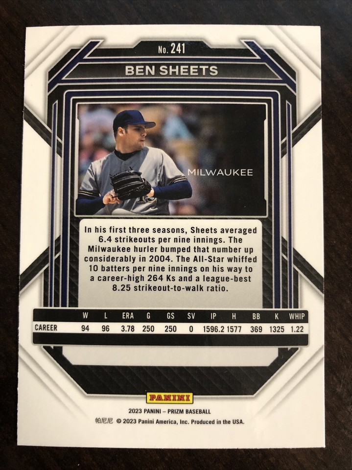 2023 Prizm Baseball Base #241 Ben Sheets - Milwaukee Brewers | eBay