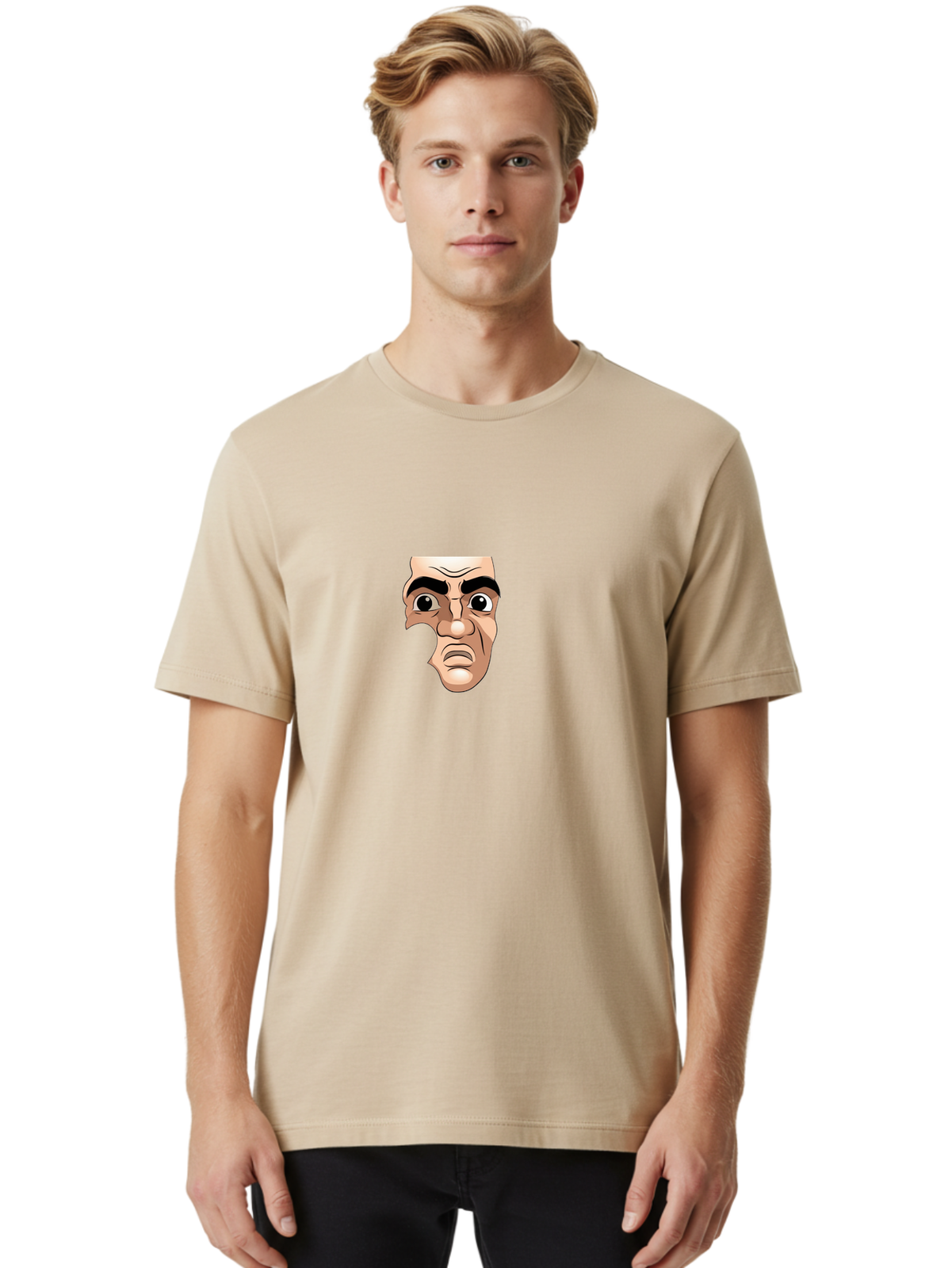Distorted-Face Mens Graphic Tee, 100% Cotton, Casual Summer Wear | eBay