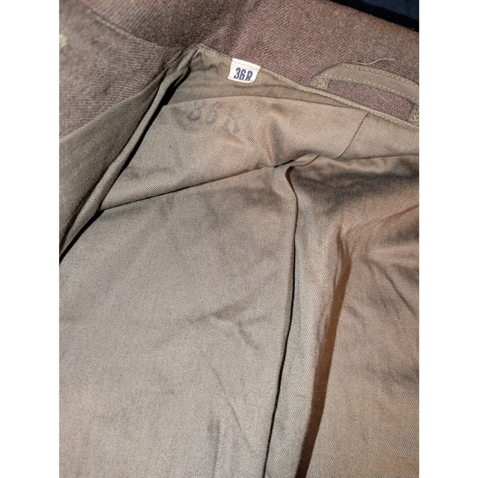 Vintage WWII WW2 Ike Jacket M1944 Jacket Wool Olive Drab 36R XS | eBay
