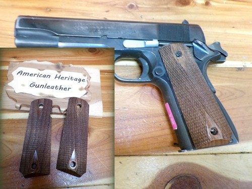 Double Diamond Fancy RoseWood Gun Grips for COLT 1911 45 Goverment ...