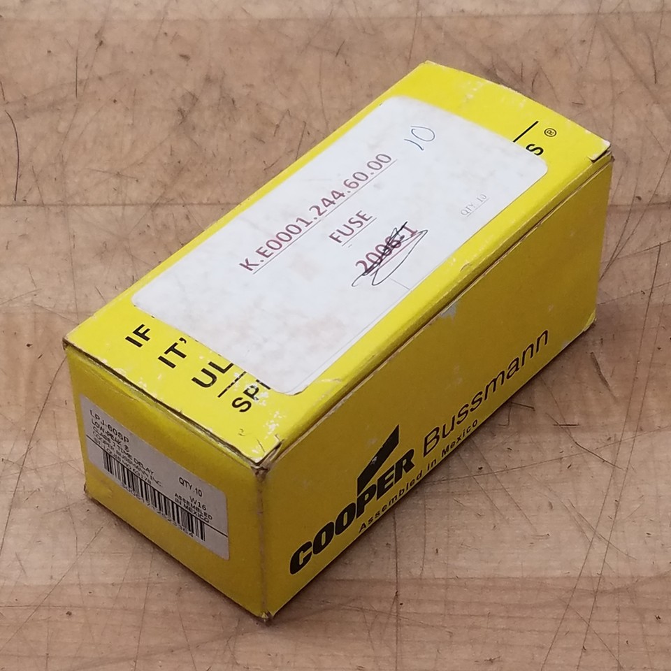 Box Of 10 - Buss LPJ-60SP, Low-Peak Dual-Element Time-Delay Fuse, 60 ...
