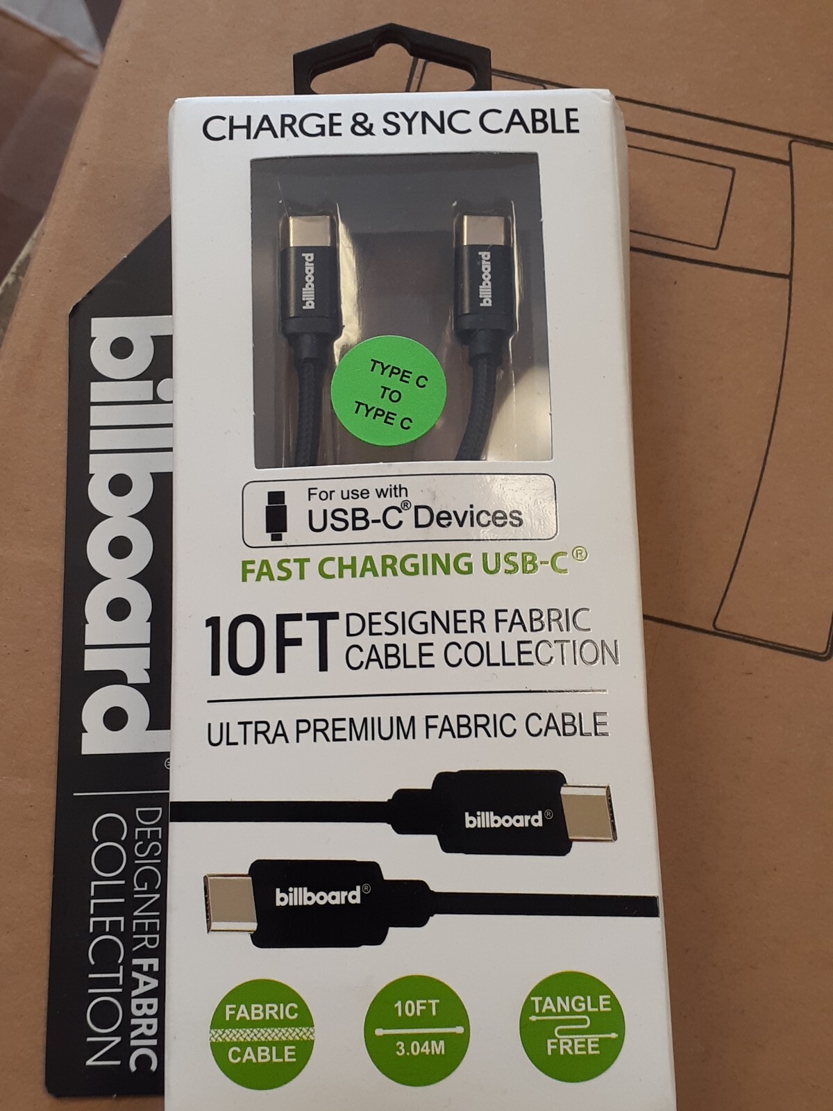 billboard Bundle Of 3 Fast USB C To C Designer Fabric Cable Charger 10 ...