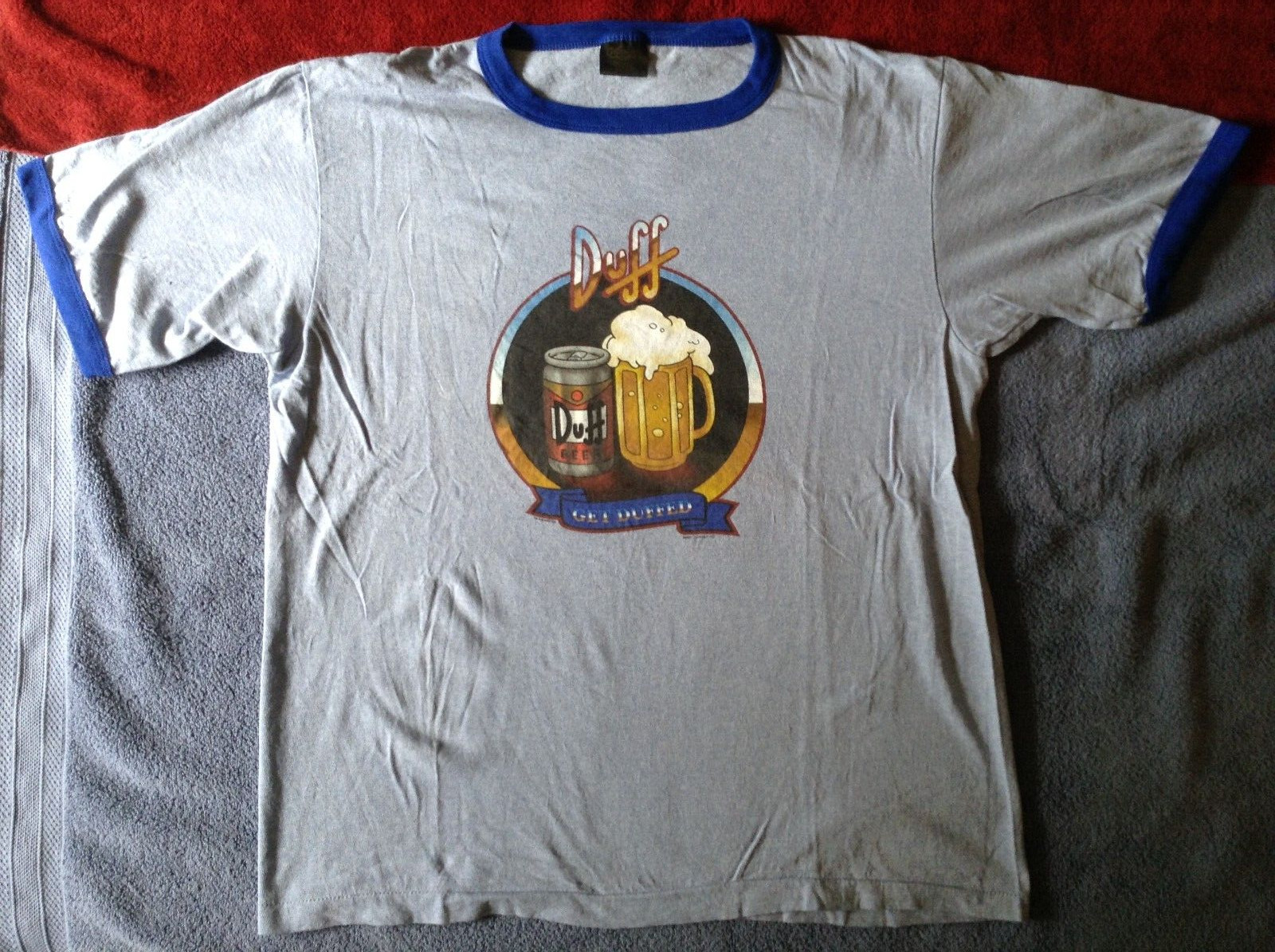 The Simpsons Duff "Get Duffed" T-Shirt ORIGINAL XL H… - Gem