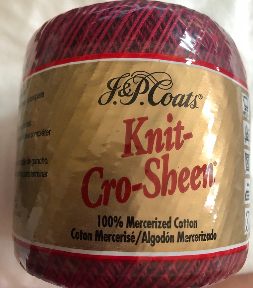 J&P Coats KNIT-CRO-SHEEN Crochet Thread- MANY COLORS Metallic and plain ...