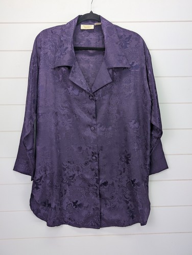 Vintage Victoria's Secret Night Gown Small Purple Gold Label Satin ...