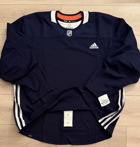 NEW Adidas MiC Authentic PrimeGreen Blank Midnight Blue NHL Practice ...
