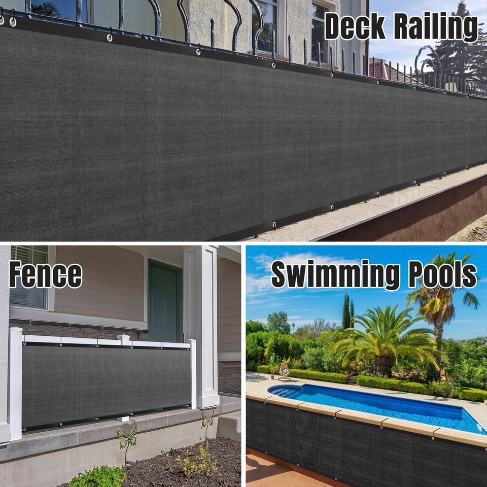 Black Green Beige Brown 4' 5' 6' 8' Fence Privacy Wind Screen Mesh ...