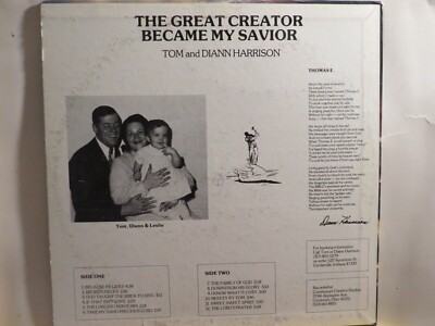 TOM & DIANN HARRISON THE GREAT CREATOR BECAME MY SAVIOR LP STEREO | eBay