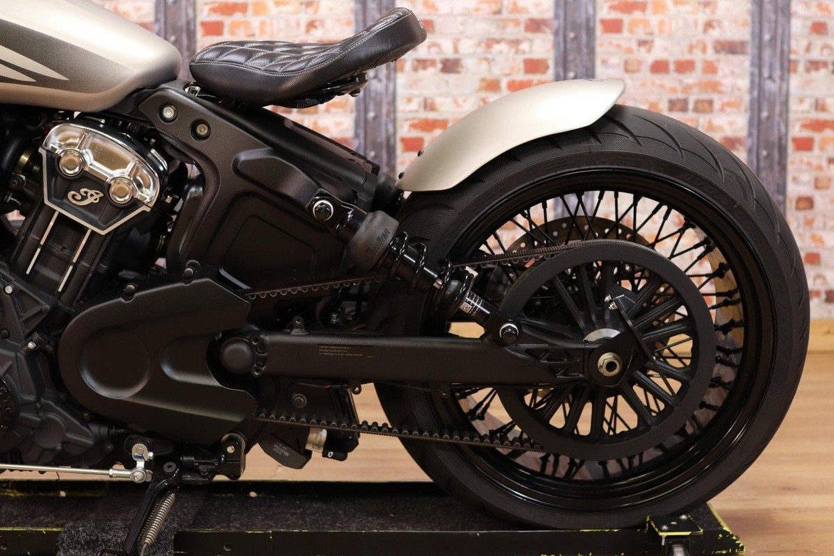 Flat Black Bobber With 240 Tire 240 Rear Tire Kit Indian Scout