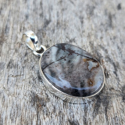 Wood Jasper Gemstone 925 Sterling Silver Handmade Pendant Jewelry P-09 ...