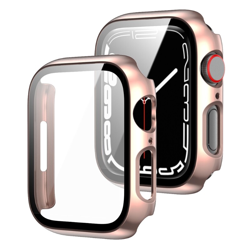 Smartwatch Cover Frame for Case PC Hard Shell+Tempered Film for Apple ...