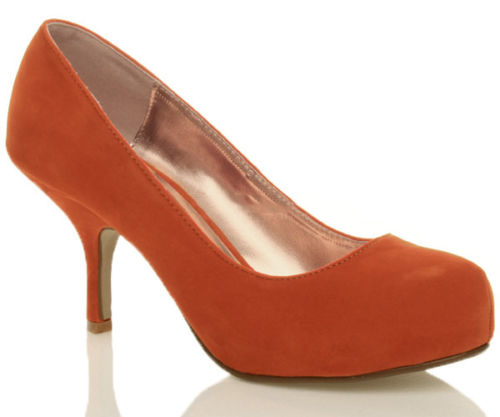 WOMENS LADIES MID HEEL CASUAL SMART WORK PUMP COURT SHOES SIZE 3-8 ...