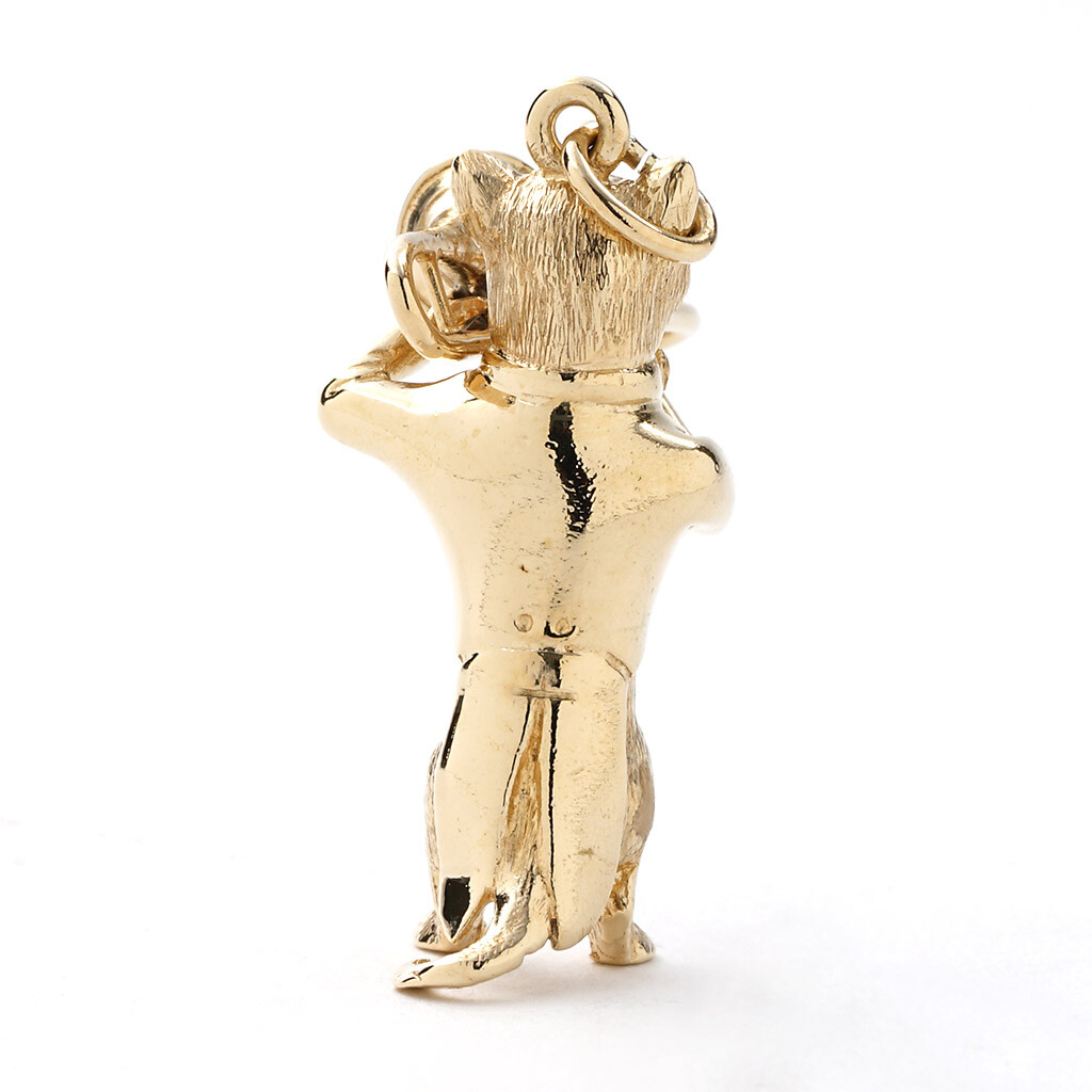 Dankner Vintage Cat Playing Trombone Charm 14k Yellow Gold | eBay