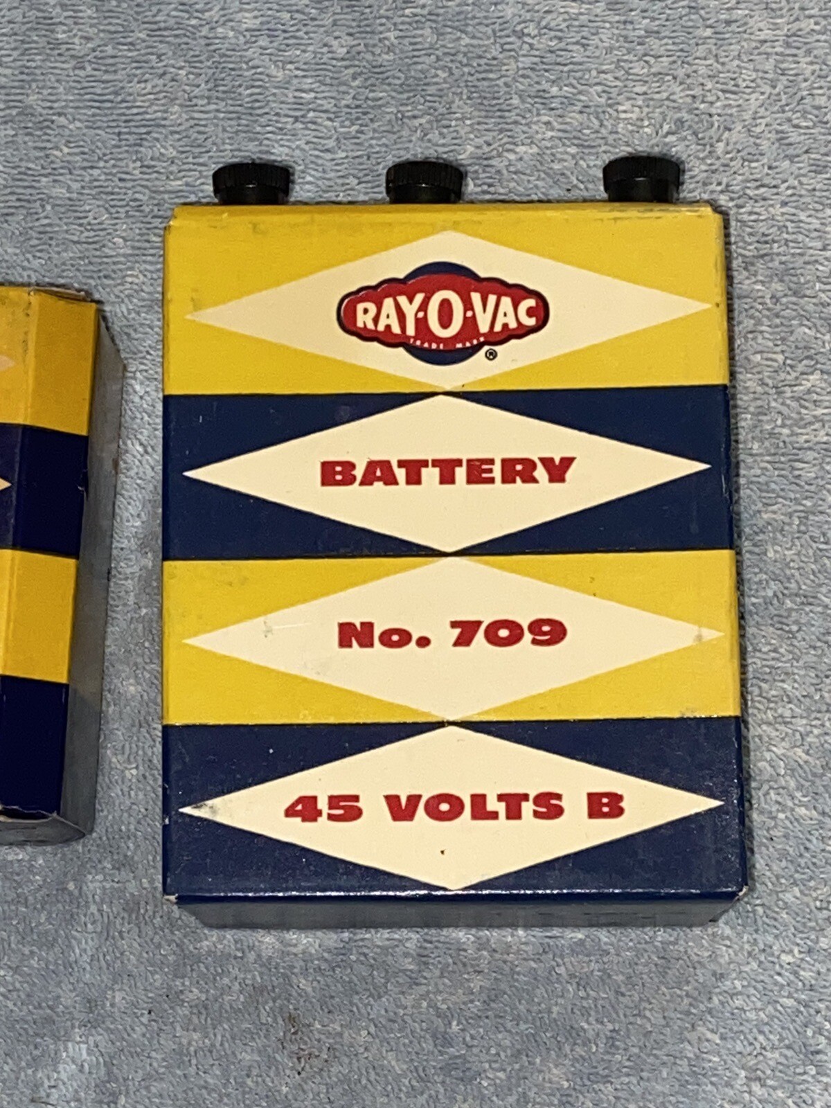 Vintage Ray-O-Vac Battery 45 Volts B No. 709, 1-1/2 Volts A No. 900 No ...
