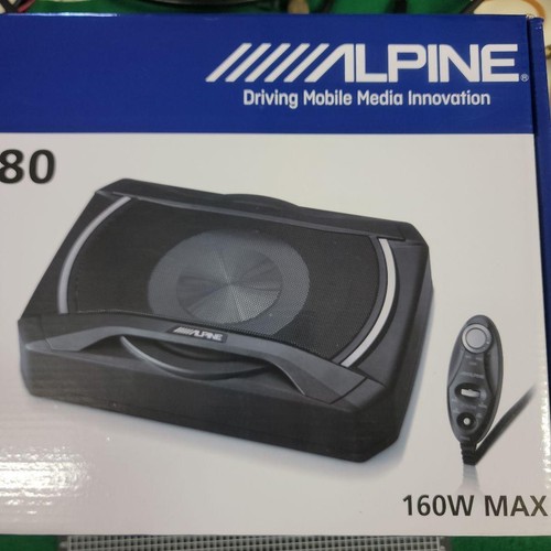 Alpine SWE-1080 Under Seat Car Active Amplified Powered Subwoofer ...