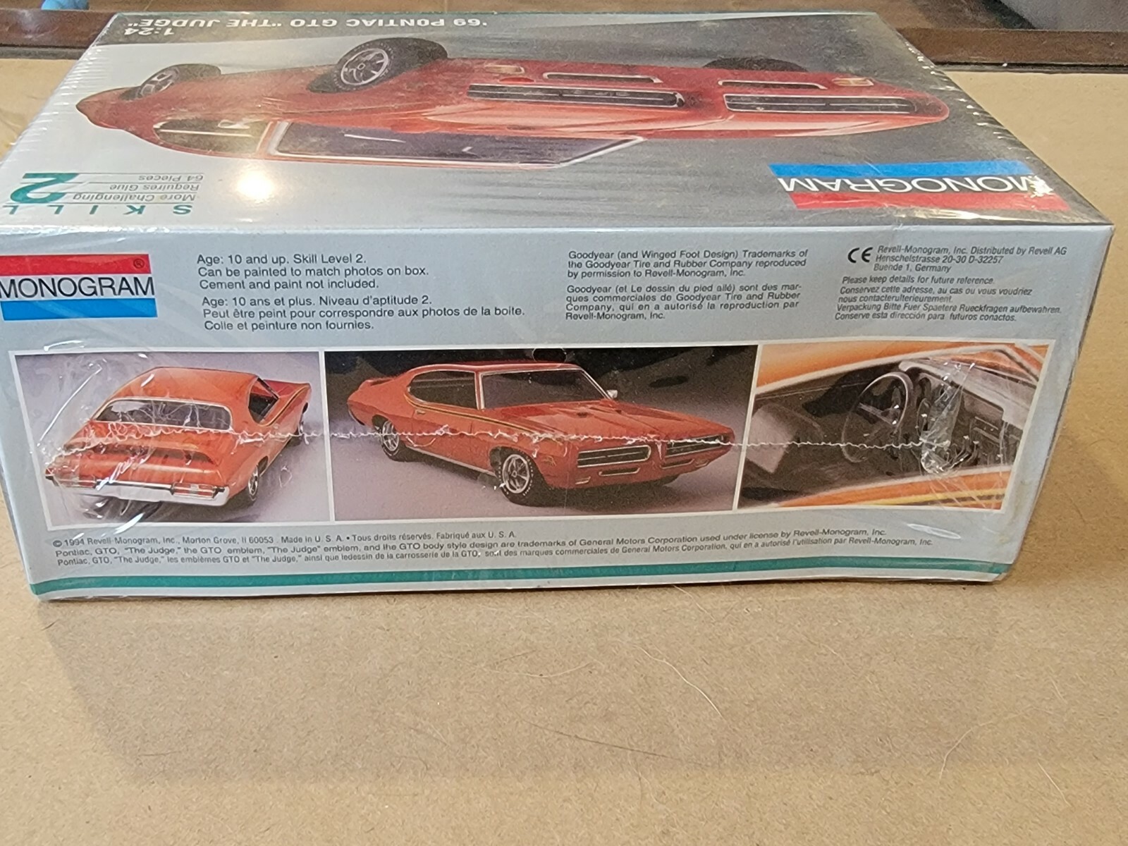1969 Pontiac GTO Judge Model Car Kit Sealed Vintage Monogram 1/24 1994 ...