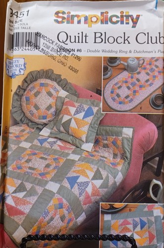 9451 Simplicity SEWING Pattern UNCUT Quilt Block Club Lesson #6 wedding ...