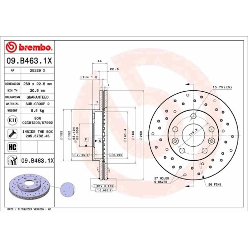 Disque de frein compatibilite avec NISSAN RENAULT DACIA 09.B463.1X | eBay