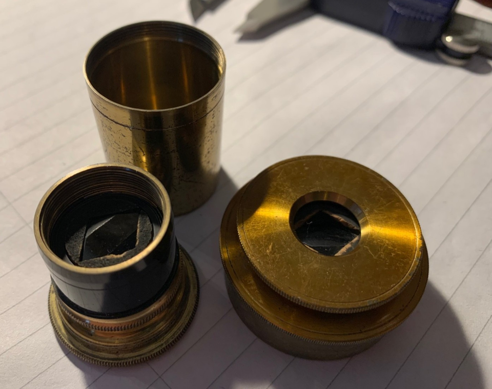 Antique Brass Microscope Nicol Prism Polariser & Analyser - 39mm & RMS ...