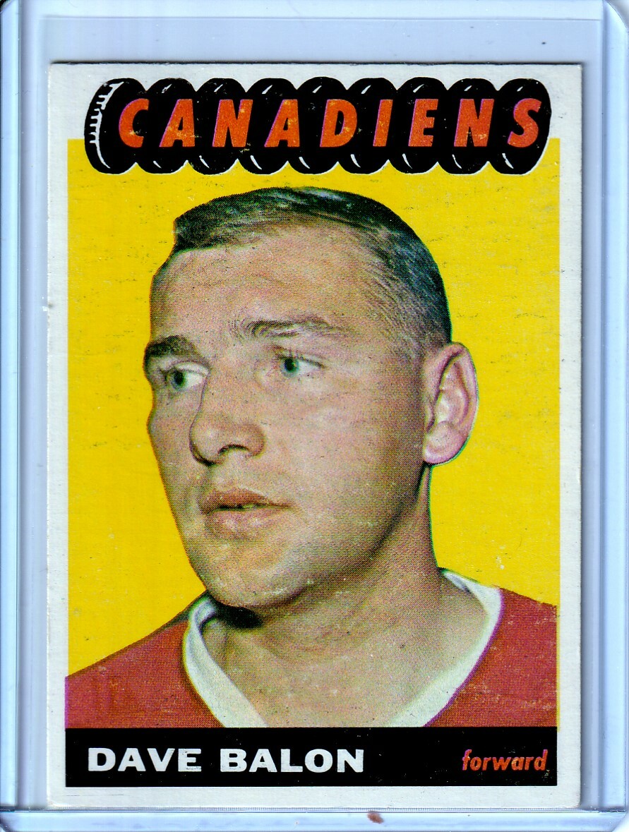 1965-66 Topps #72 Dave Balon - Montreal Canadiens - BV:$8 - SET BREAK ...