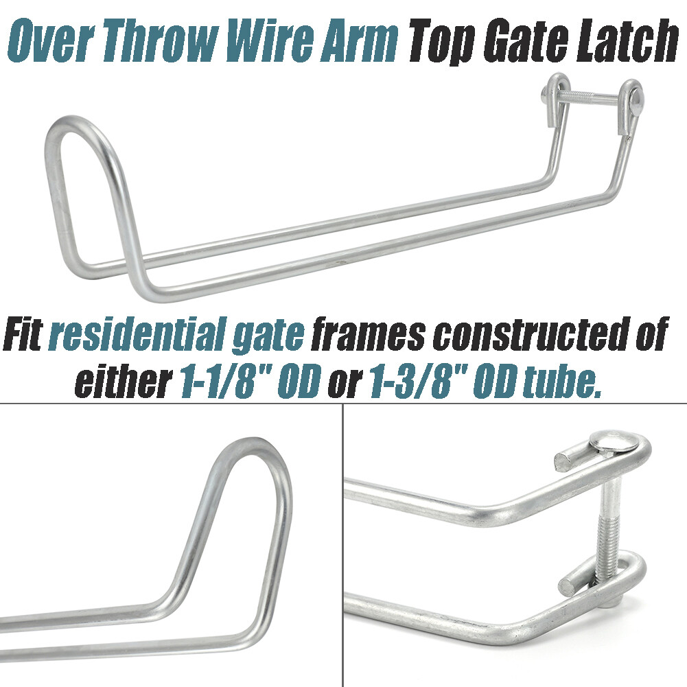 Wire Arm Throw Over Top Gate Latch Chain Link Double Driveway Drive ...