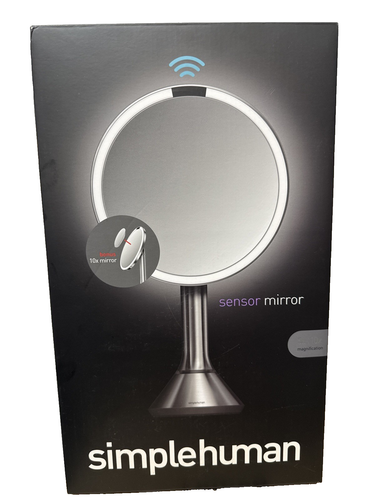 simplehuman 8” Round LED Sensor Mirror with 5x and 10x Magnification ...