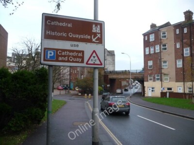 Photo 6x4 Exeter : Frog Street & Signpost This way to the cathedral and ...