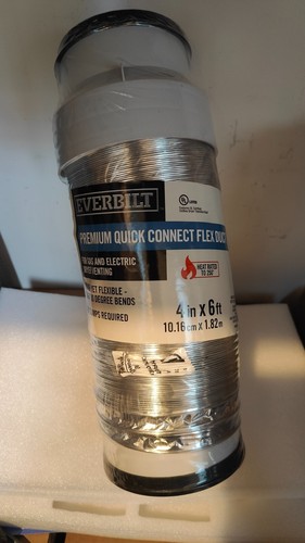 EVERBILT premium quick connect flex duct 4 in 6 ft for Gas & Electric ...