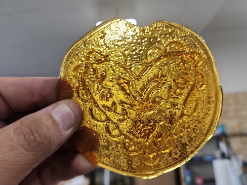 4 Inch Amber Dove In Heart Circle For Stained Glass Windows chip on top ...