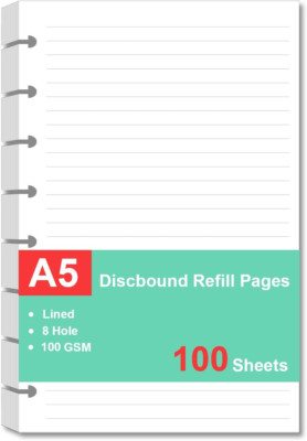 Junior Size Refills Paper, A5 Loose Leaf Paper for TUL Custom Note ...
