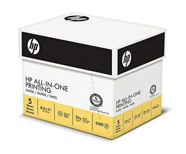 HP All in One Printing Paper 22lb 96 Bright 8 1/2 X 11 White 500 Sheets ...