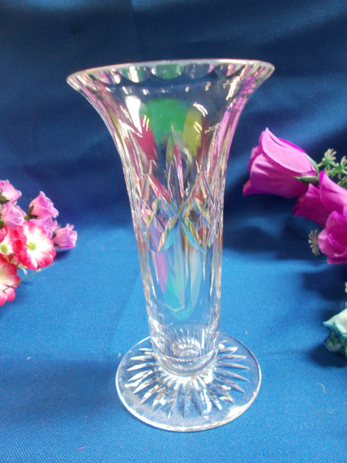 LOVELY CRYSTAL VASE - SCALLOPED RIM - TUDOR - 10 1/2 cm HIGH GC # C 118 ...