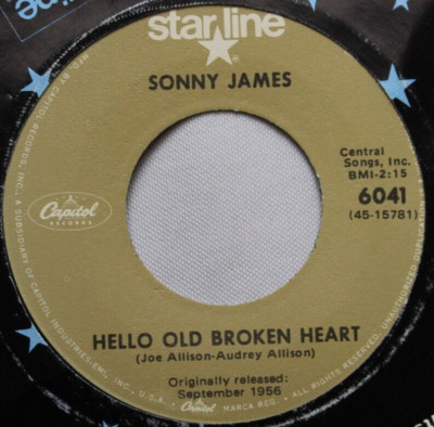SONNY JAMES HELLO OLD BROKEN HEART / YOUNG LOVE 45 7" JUKEBOX RECORD | eBay