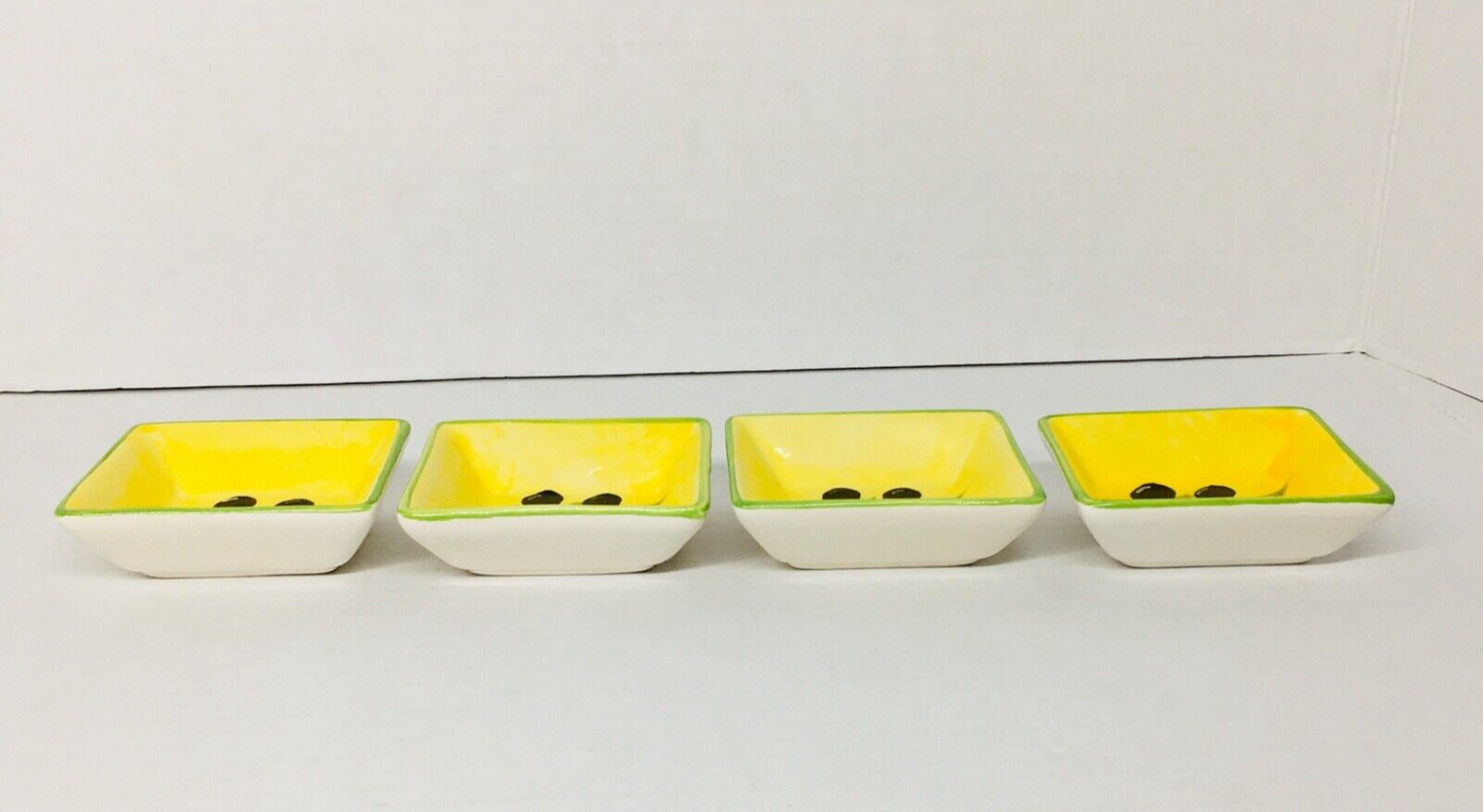Set of 4 Rectangular Herbs Dipping Dish Olive Oil Ceramic | eBay