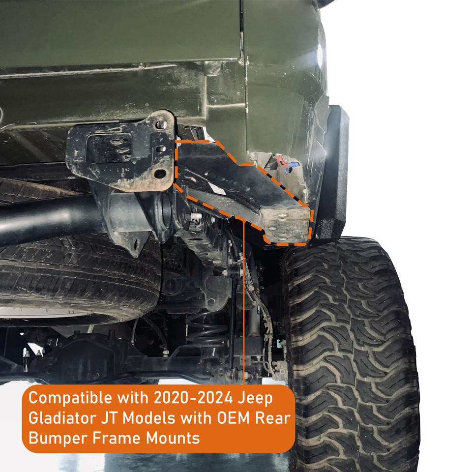 Rear Bumper w/ Spare Tire Carrier & Fuel Can Mount for 20-25 Jeep ...