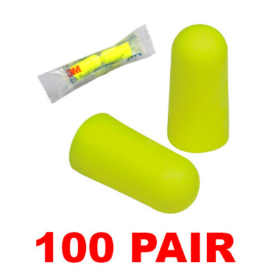 3M 312-1250 Noise Reduction 33dB Yellow Neon Foam Ear Plugs (100 Pair ...