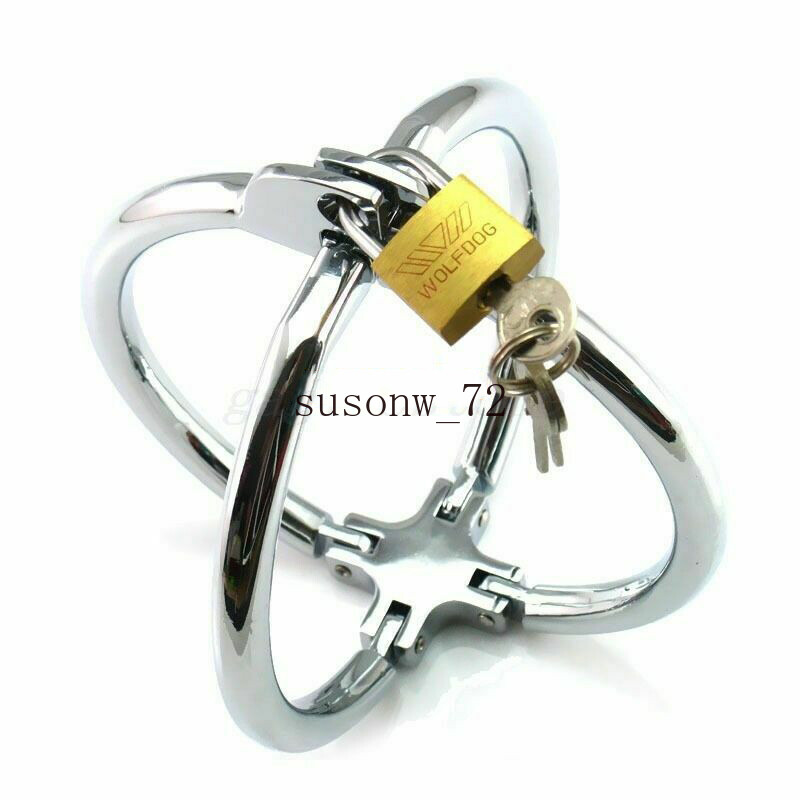 Stainless Steel Adult Slave Cross Wrist Handcuffs With Lock Shackle ...