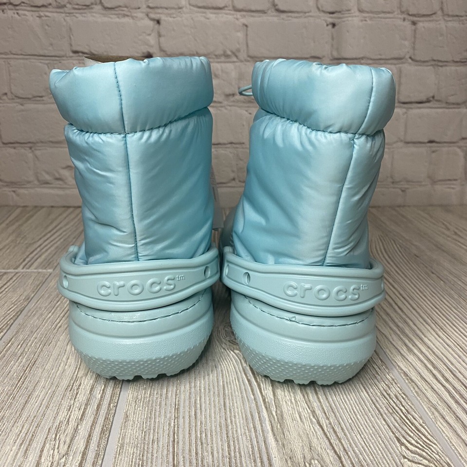 Crocs Classic Neo Puff Short Snow Boots Women’s 5 Pure Water Blue New ...