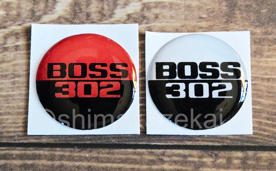 2x LOGO Ford Mustang Boss 302 red/grey key FOB emblems, 16mm resin ...