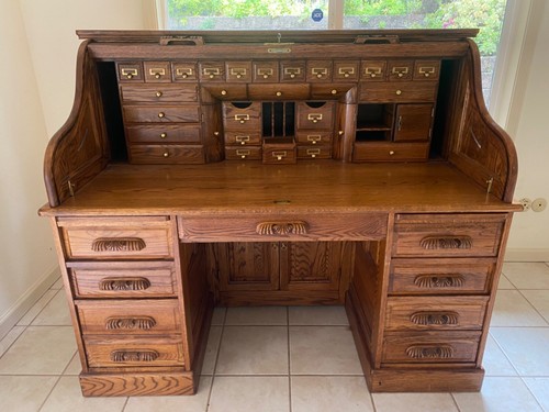 Antique Winners Only Inc. Oak Roll Top Desk | eBay