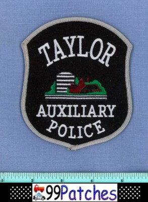 TAYLOR AUXILIARY OFFICER MICHIGAN Police Shoulder Patch RESERVE ...
