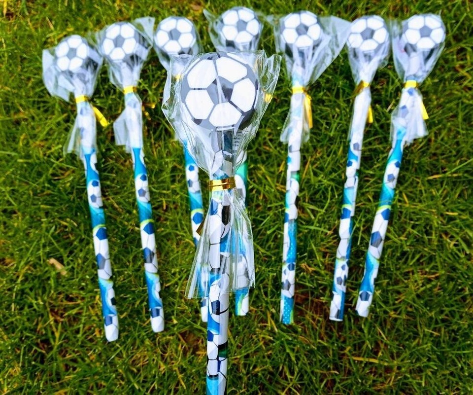 Novelty Football Topper Pencils & Erasers Childrens Kids Boys Party Bag ...