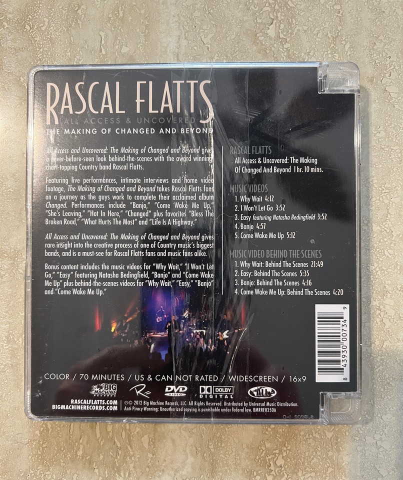 DVD Rascal Flatts The Making Of Changed And Beyond 2012 Big Machine ...