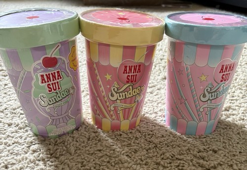 Anna Sui Sundae Pretty Pink Mellow Yellow Violet Vibe LOT 3 EDT 1.7 ...