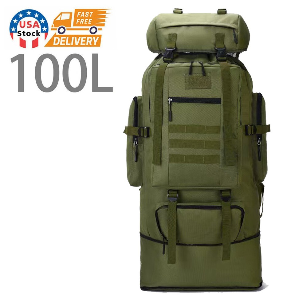100L Outdoor Hiking Military Tactical Backpack Rucksack Camping ...
