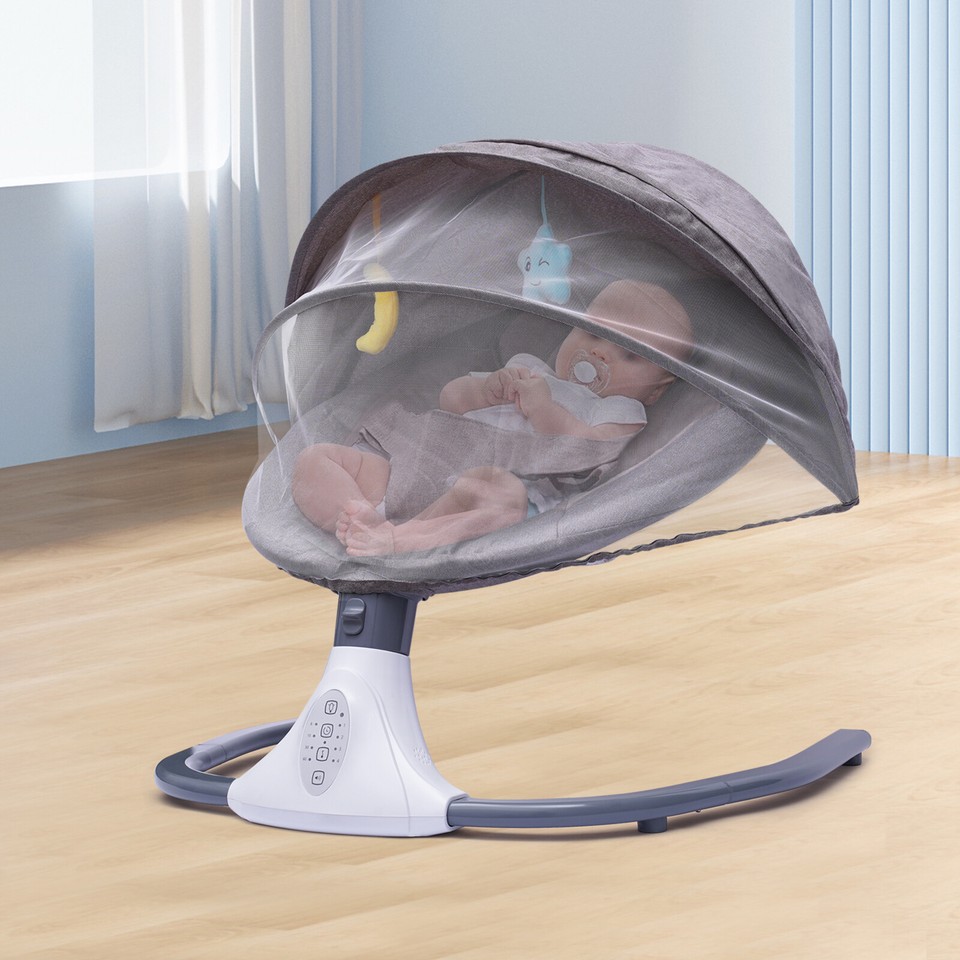 Electric Baby Bouncer Swing Bluetooth Music Cradle Rocker Chair Infant ...