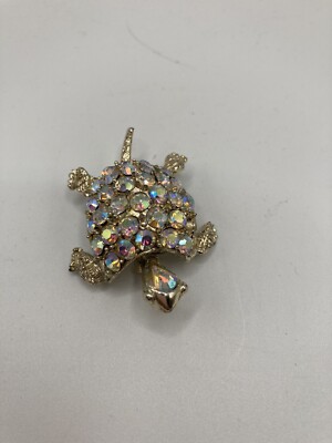 Vintage Rhinestone Turtle Pin | eBay