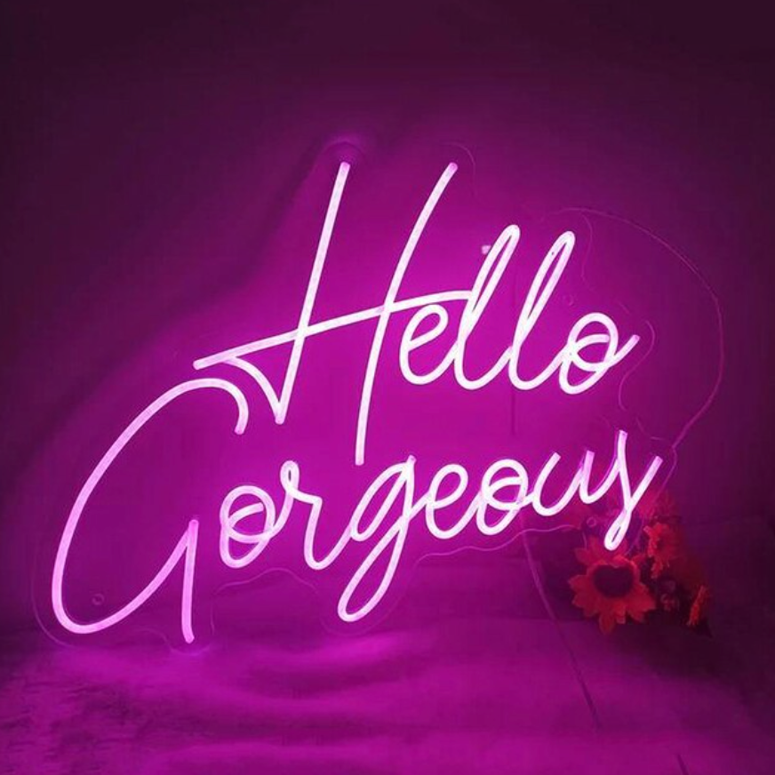 HELLO GORG NEON LIGHTS LED SIGN GAMING Room Decor HOME GIFT FURNITURE ...